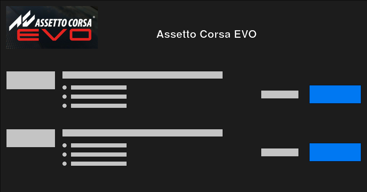 以便宜的价格购买 Assetto Corsa EVO - 价格比较