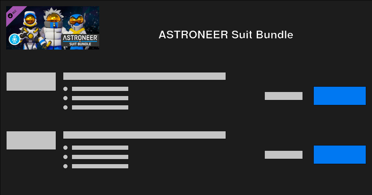 以便宜的价格购买 ASTRONEER Suit Bundle - 价格比较