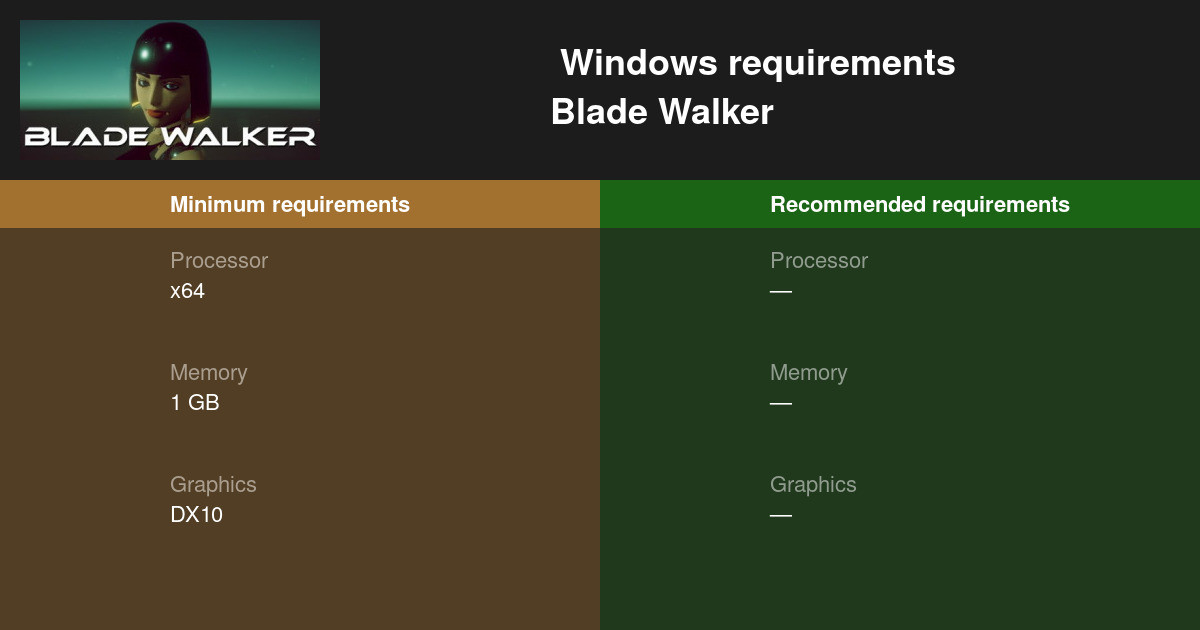 Blade Walker System Requirements — Can I Run Blade Walker on My PC?
