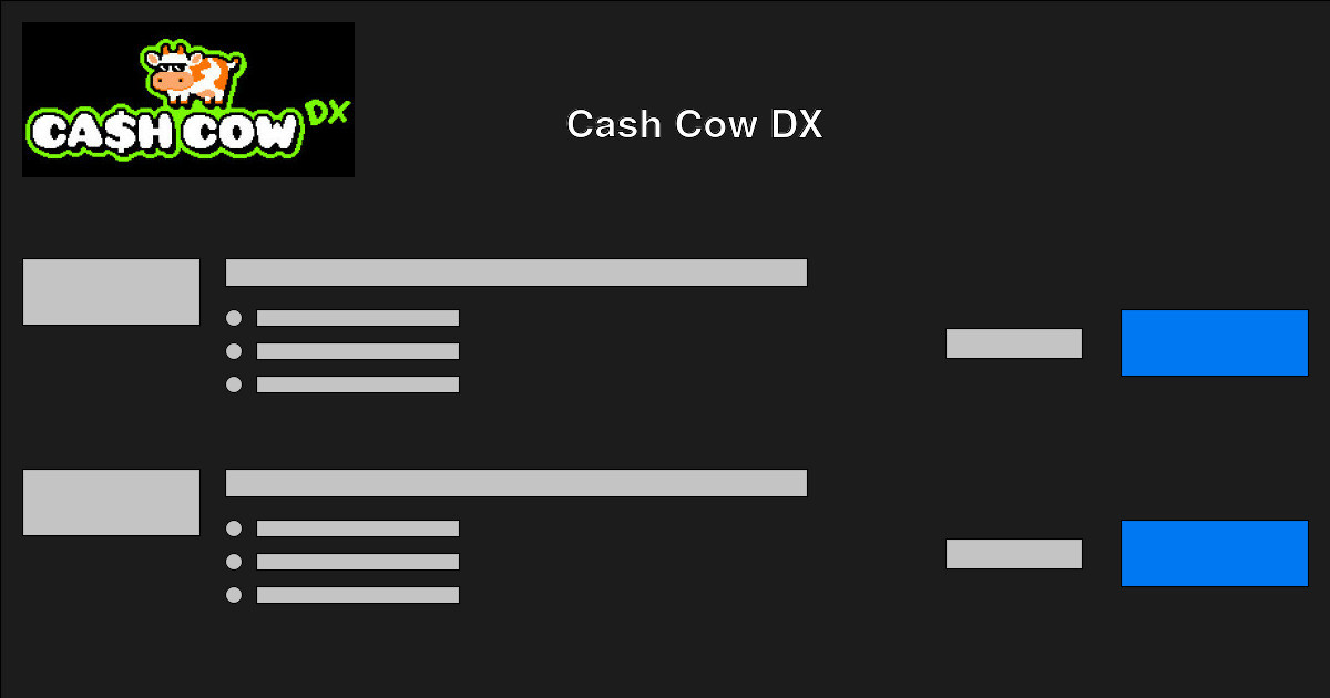 以便宜的价格购买 Cash Cow DX - 价格比较
