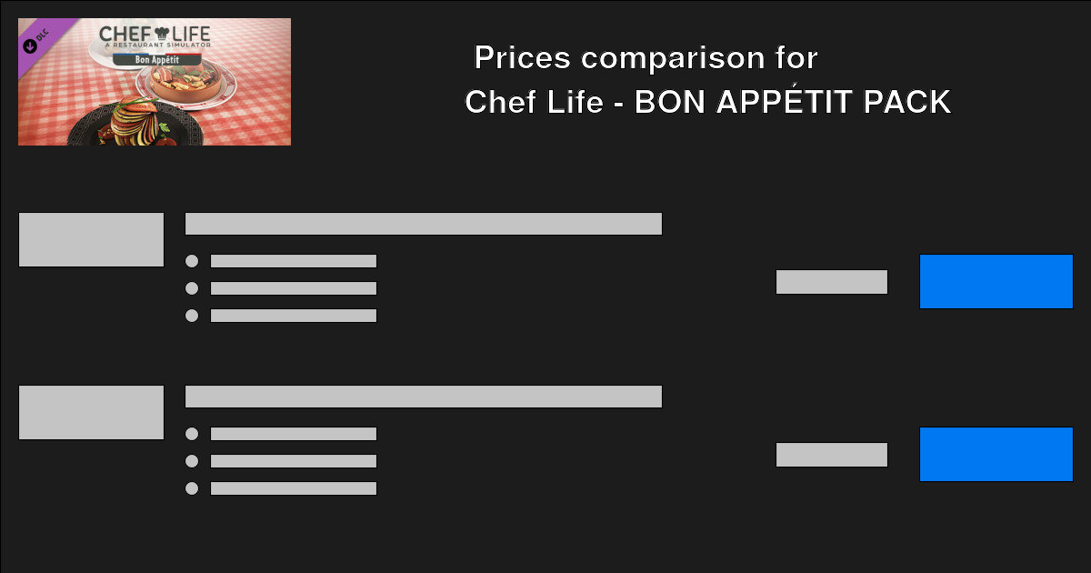 Chef Life - BON APPÉTIT PACK CD Keys — Buy Cheap Chef Life - BON ...