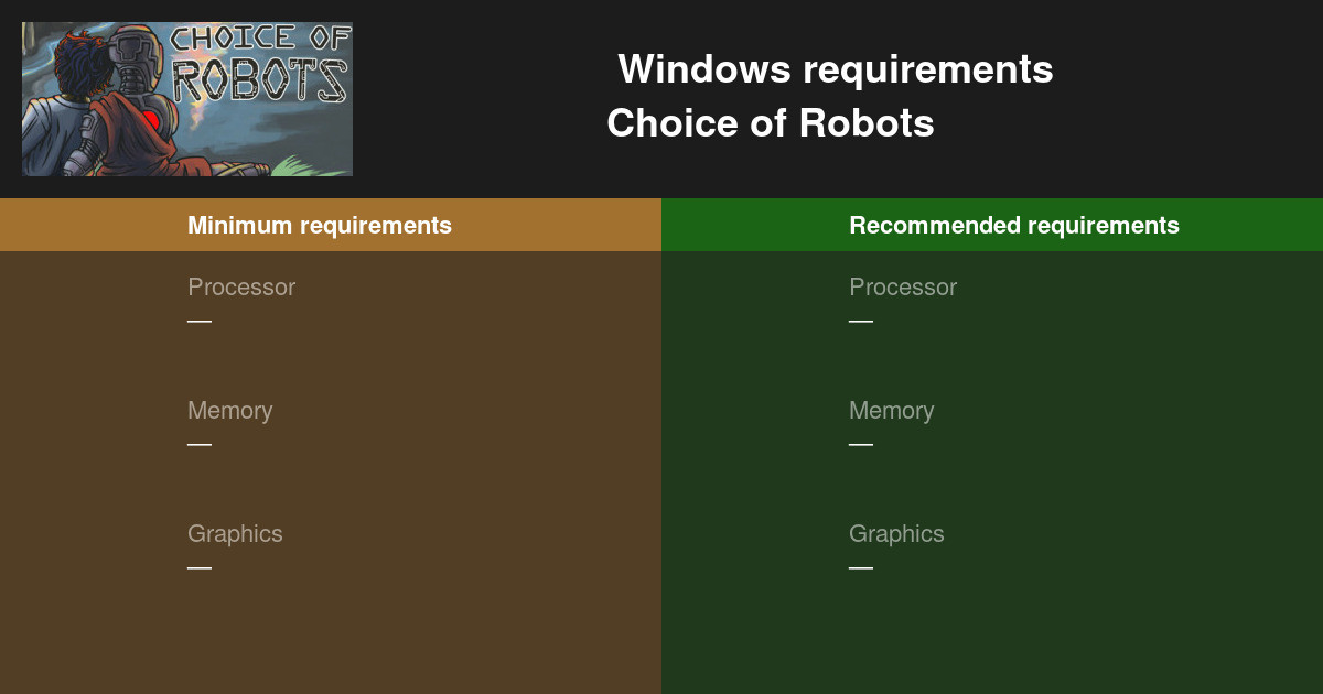 Choice of Robots System Requirements — Can I Run Choice of Robots on My PC?