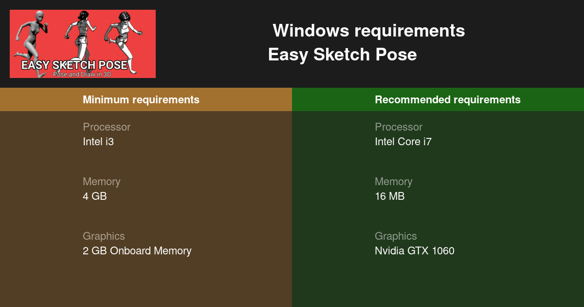 Easy Sketch Pose System Requirements — Can I Run Easy Sketch Pose on My PC?
