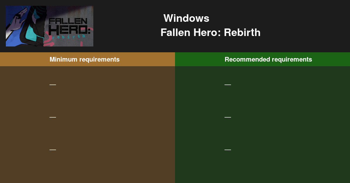 Fallen Hero: Rebirth 시스템 요구 사항 2026 - PC 테스트 🎮