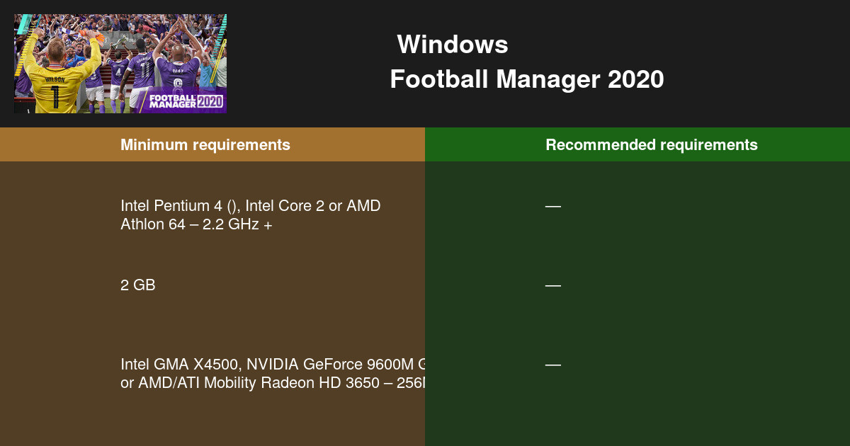 Football Manager 2020 시스템 요구 사항 2026 - PC 테스트 🎮