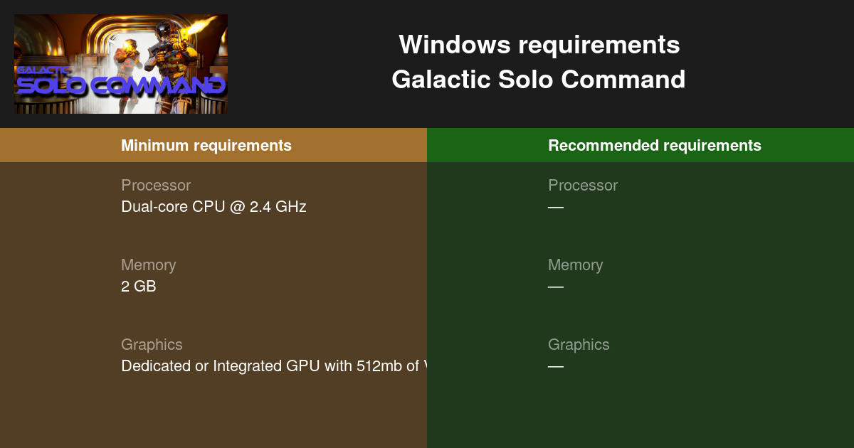 Galactic Solo Command System Requirements — Can I Run Galactic Solo ...