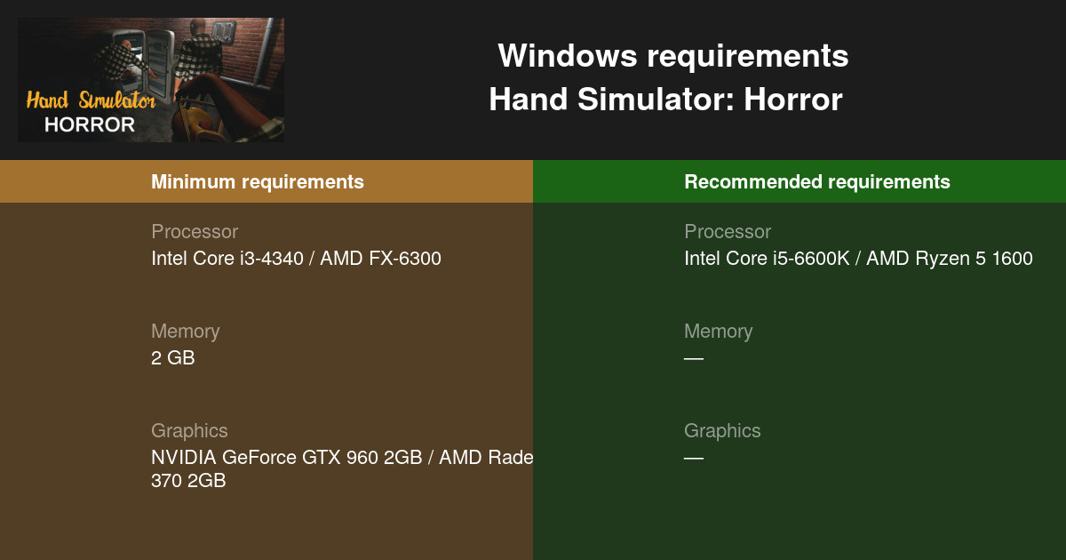 Hand Simulator: Horror System Requirements — Can I Run Hand Simulator ...