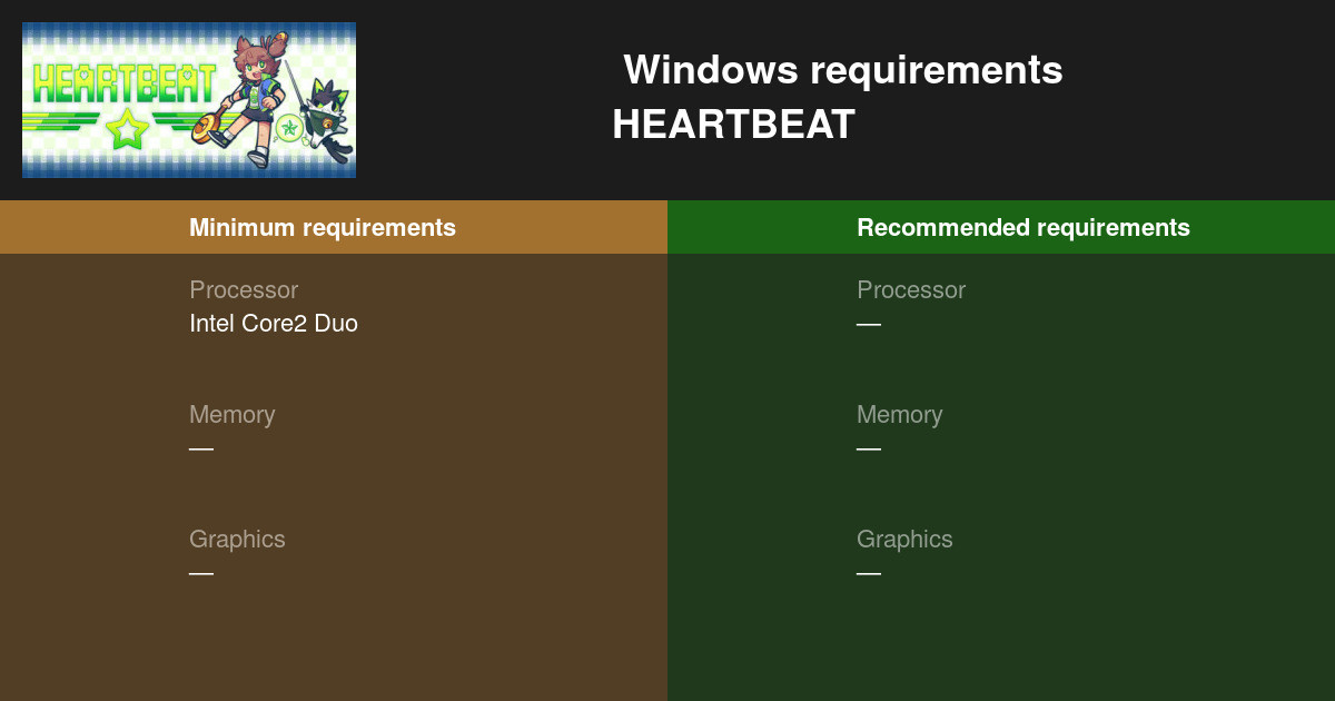 HEARTBEAT System Requirements — Can I Run HEARTBEAT on My PC?