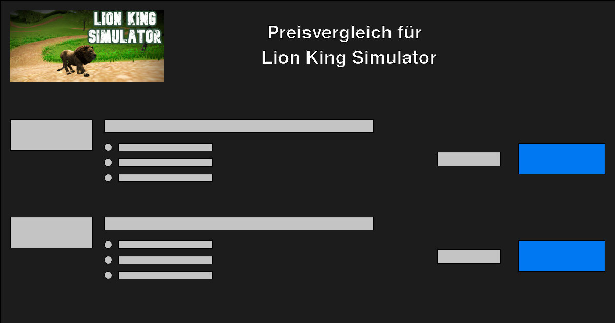 Lion King Simulator günstig kaufen - Preisvergleich