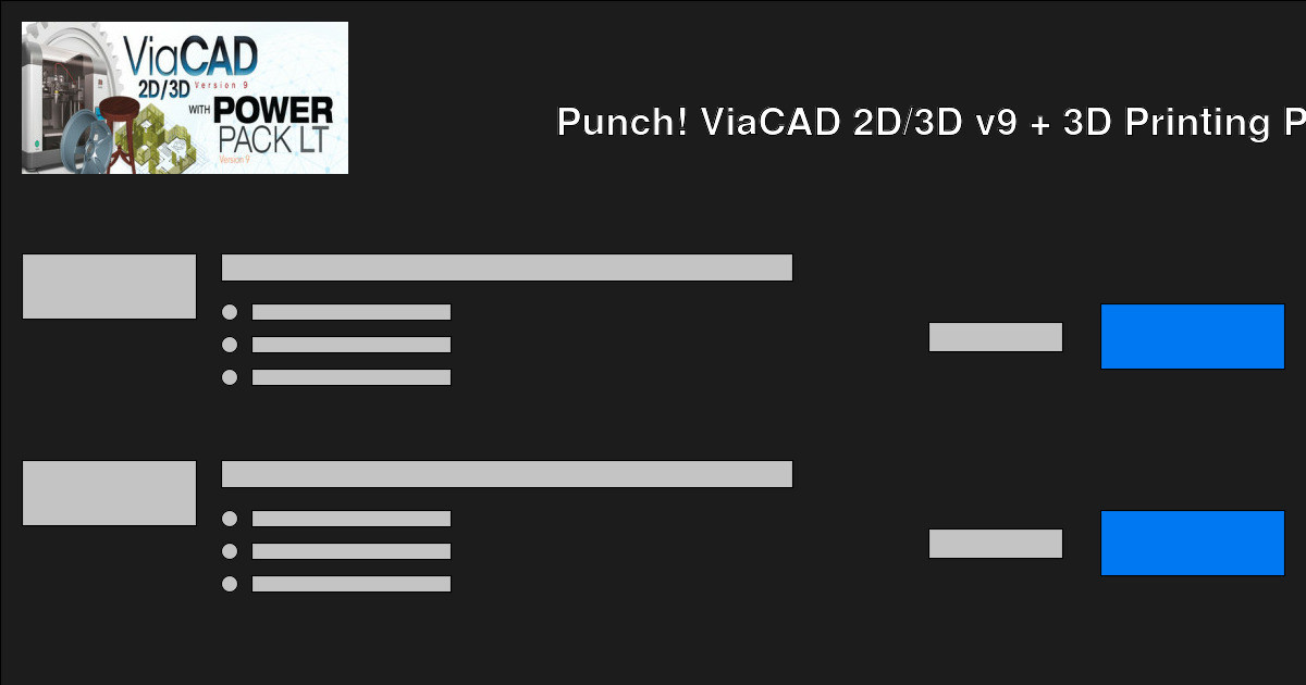 Punch! ViaCAD 2D/3D v9 + 3D Printing PowerPack LT 싸게 구매 - 가격 비교