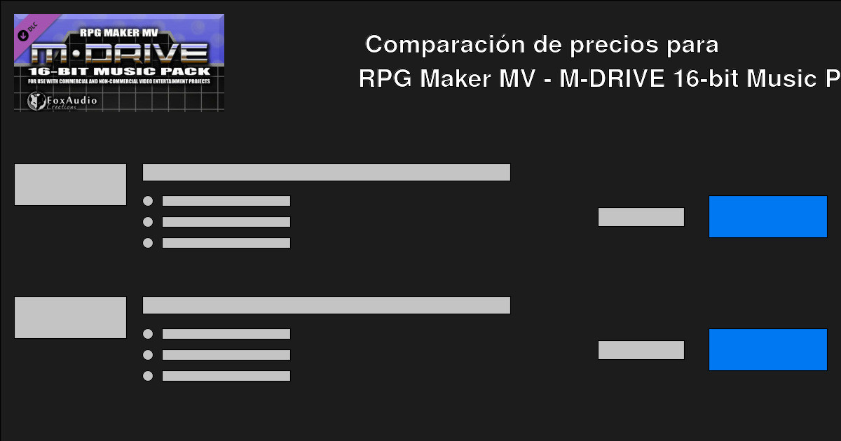 Compra RPG Maker MV - M-DRIVE 16-bit Music Pack barato - Compara precios