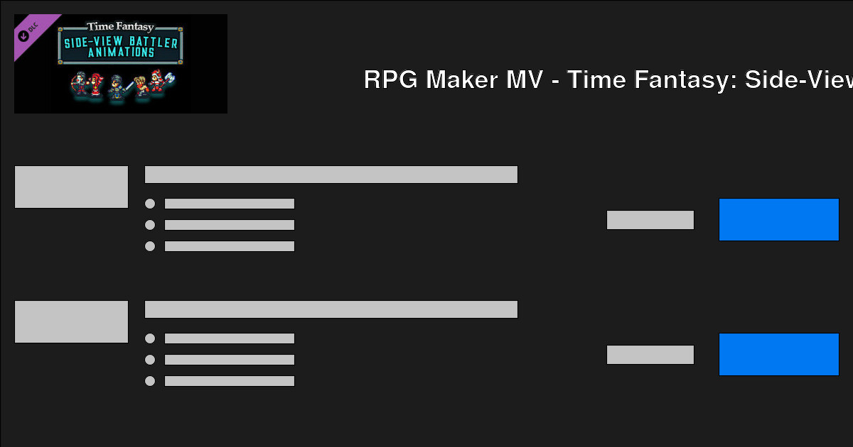 RPG Maker MV - Time Fantasy: Side-View Animated Battlers 싸게 구매 - 가격 비교