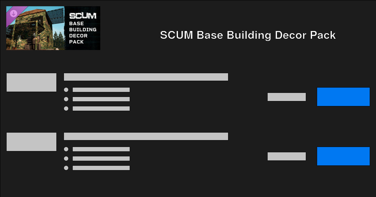 SCUM Base Building Decor Pack 싸게 구매 - 가격 비교