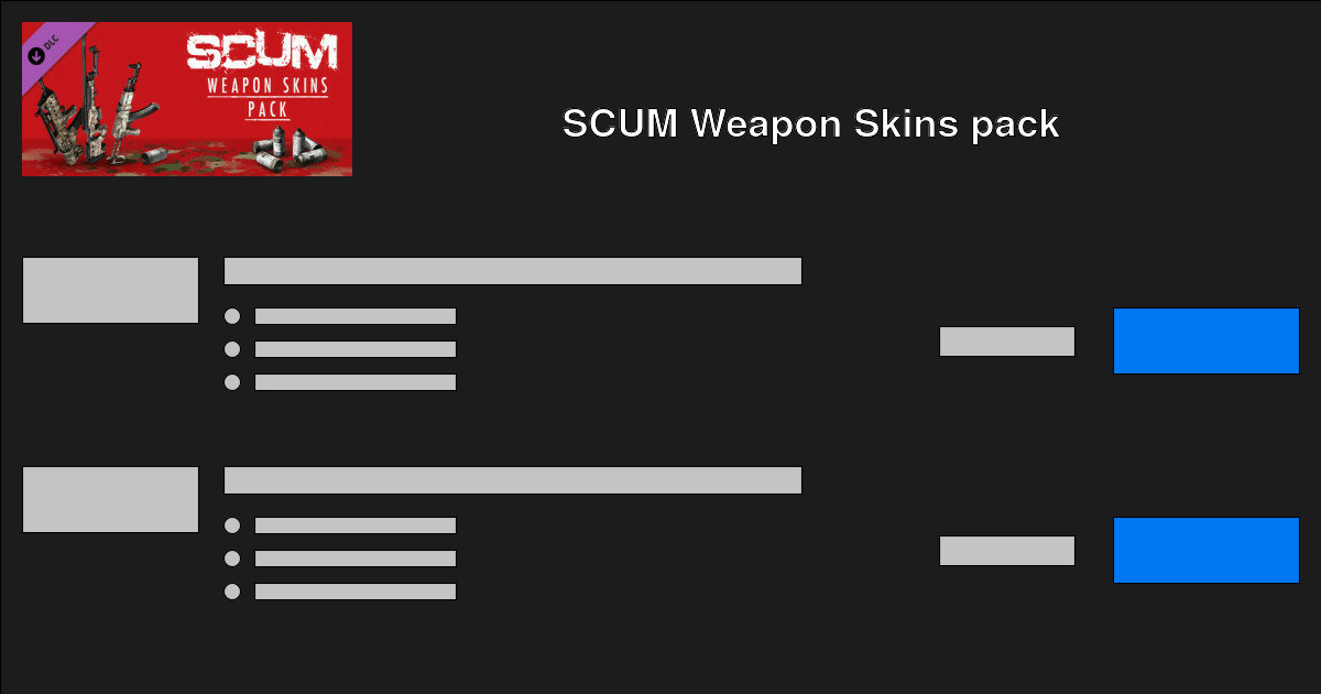 SCUM Weapon Skins pack 싸게 구매 - 가격 비교