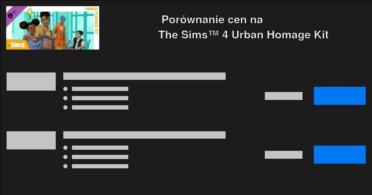 Kup The Sims™ 4 Urban Homage Kit tanio - Porównanie cen