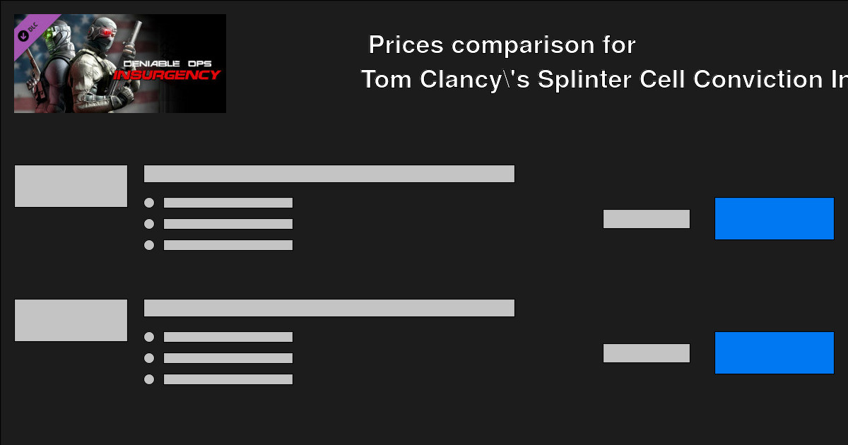 Tom Clancy's Splinter Cell Conviction Insurgency Pack CD Keys — Buy ...