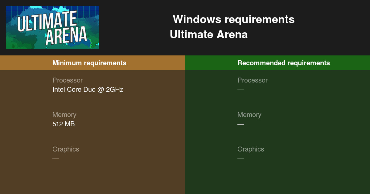 Ultimate Arena System Requirements — Can I Run Ultimate Arena on My PC?