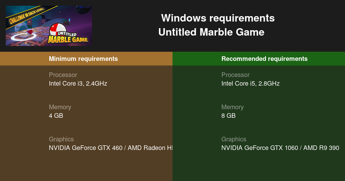 Untitled Marble Game System Requirements — Can I Run Untitled Marble ...