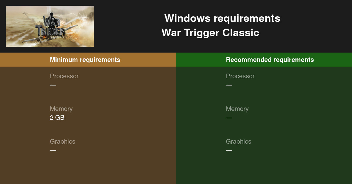 War Trigger Classic System Requirements — Can I Run War Trigger Classic ...